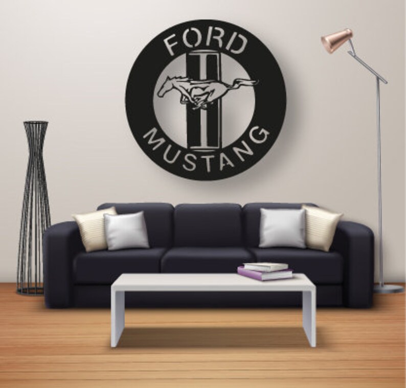 FORD MUSTANG Logo Led Sign Lighted Emblem Wall Decor Led Light Frame ...