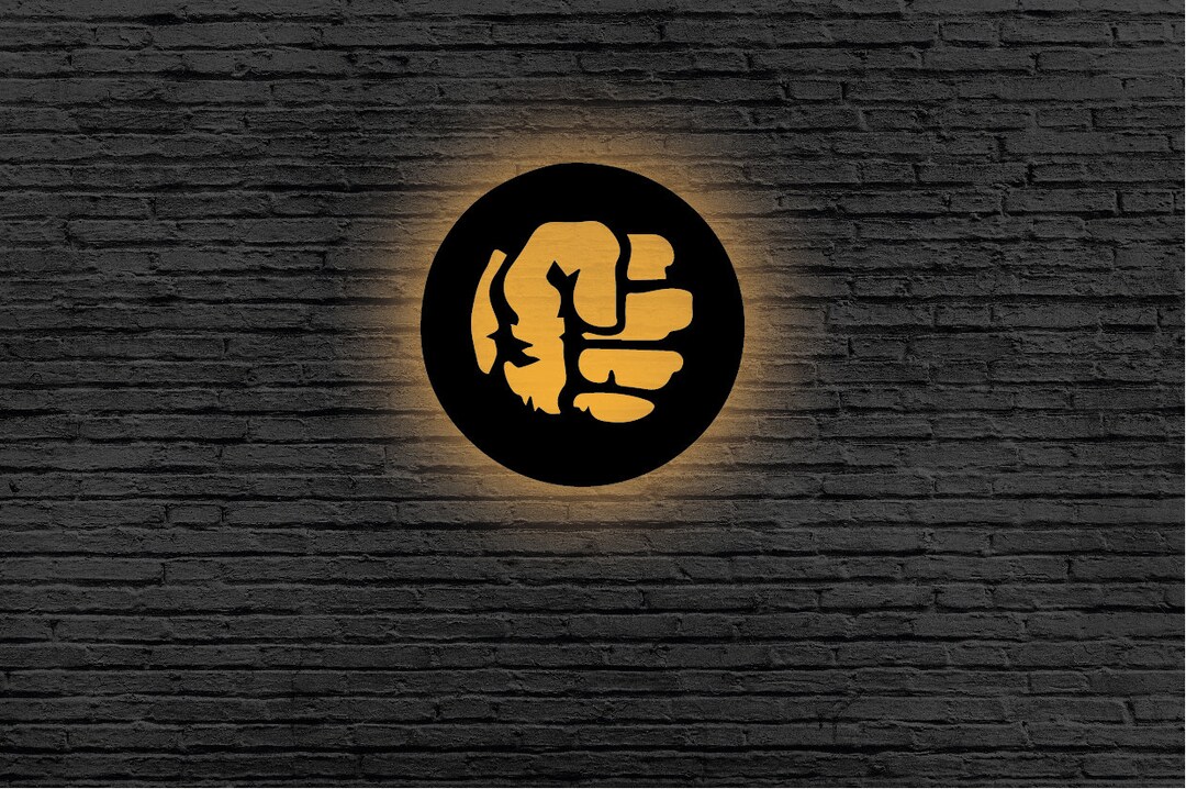 AVENGERS FIST Led Sign Avengers Logo Wall Decor Led Light Frame Film ...