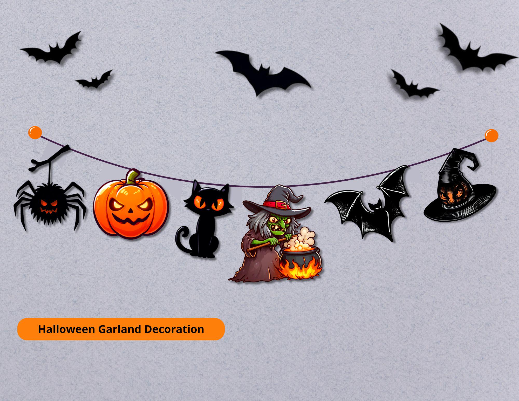 Halloween Garland, Printable Halloween Garland, Pumpkin Halloween ...