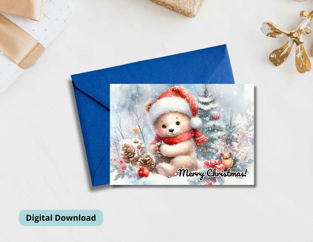 Merry Christmas Card, Merry Christmas Gift Card, Printable Christmas ...