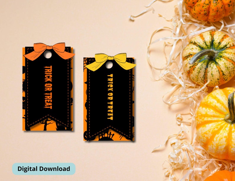 Halloween Tags, Printable Halloween Tags, Pumpkin Halloween Tags, Trick ...
