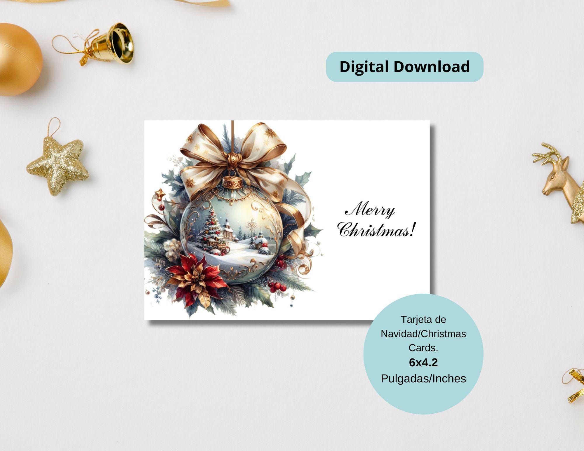 Pack 2 Merry Christmas Cards, Merry Christmas Gift Card, Happy ...