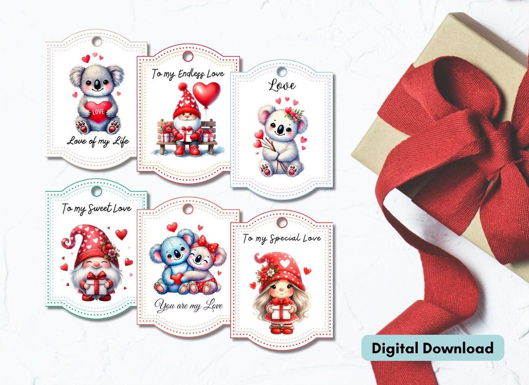 Valentines Day Tags, Valentines Day Gift, Valentines Day Card ...