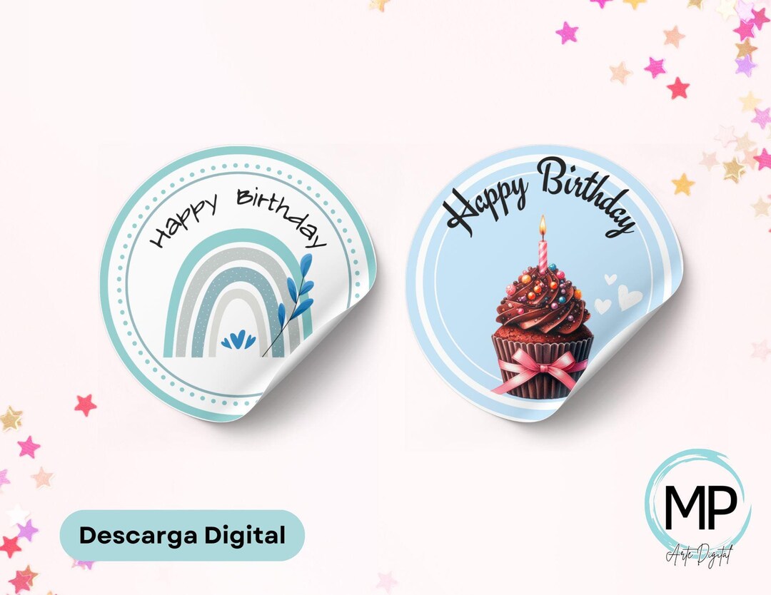 Happy Birthday Labels, Happy Birthday Gift Tags, Printable Tags ...