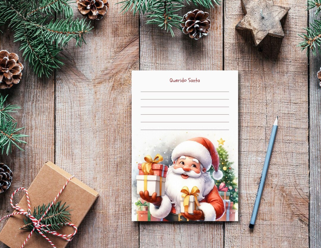 Printable Christmas Letter to Santa Claus, Instant Download Postcard ...