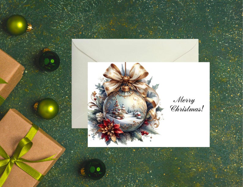 Pack 2 Merry Christmas Cards, Merry Christmas Gift Card, Happy ...