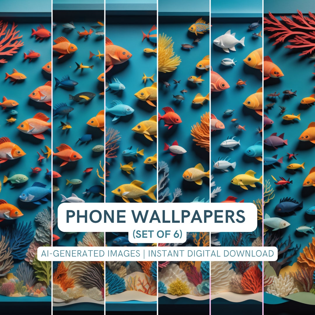 KIRIGAMI Reef 1 Android iPhone Wallpaper Lock Screen - Etsy