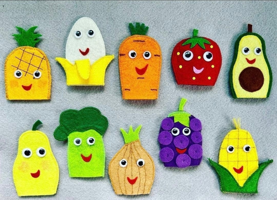 Fruit & Veggie Finger Puppets - Etsy