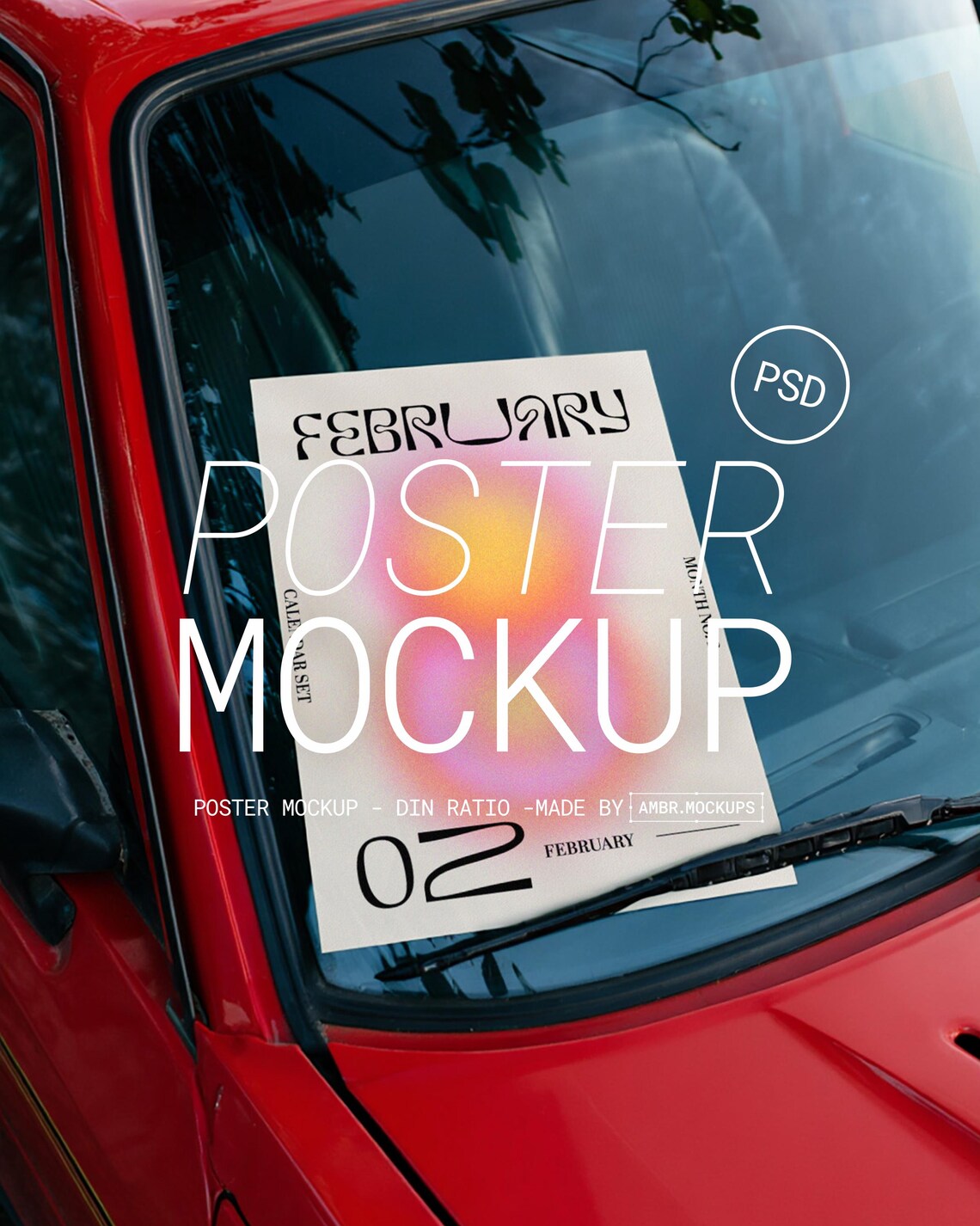 Poster Mockup on Car Windshield | Realistic Car Poster Mockup | Urban ...