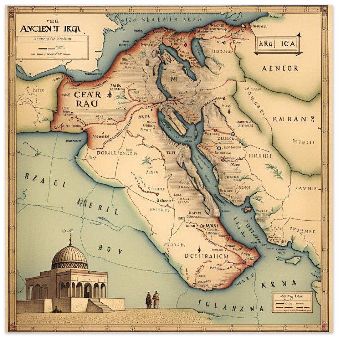 Ancient Iraq Map Wall Art - Etsy