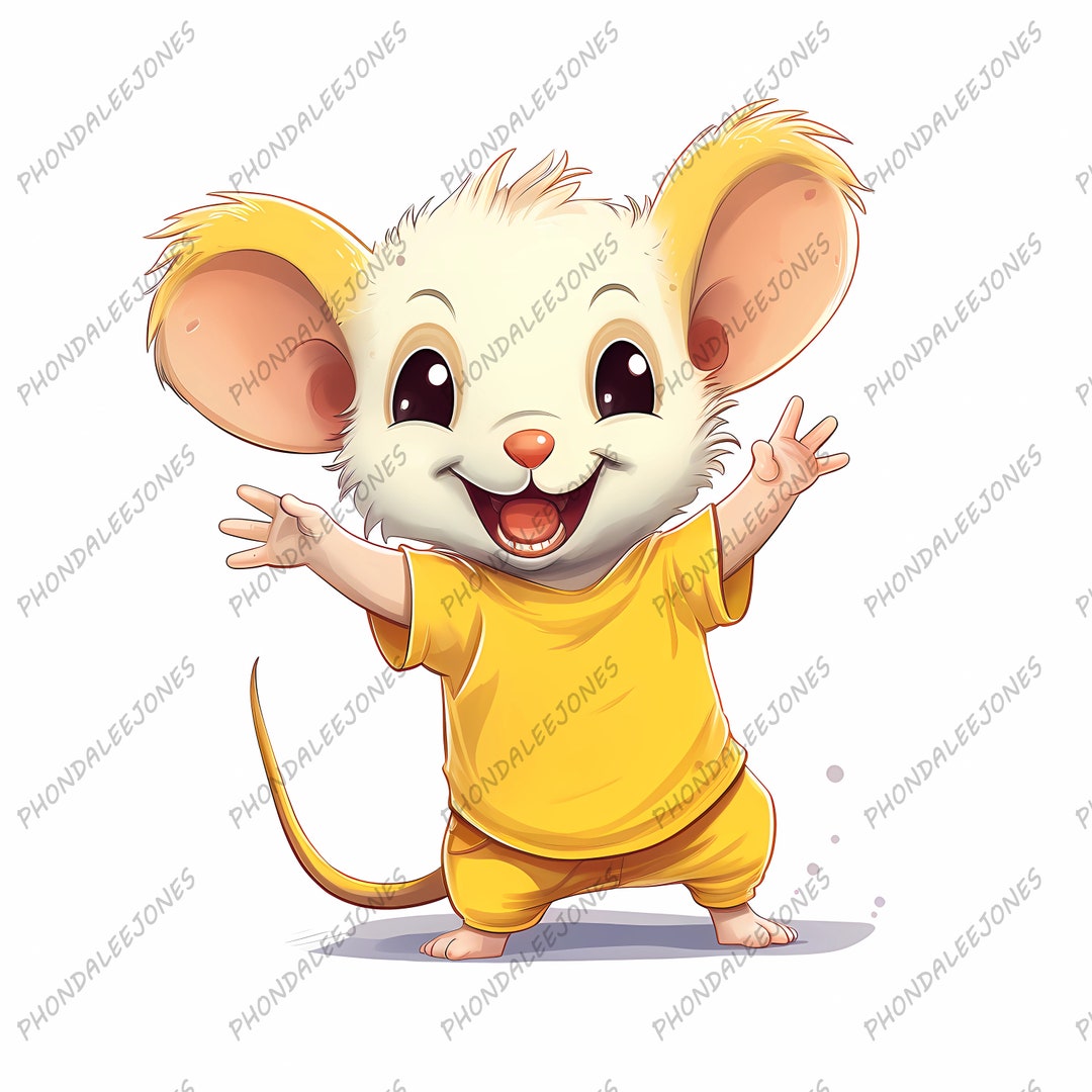 Happy Mouse PNG Cute Animal Clipart Mice Clipart Baby Mouse - Etsy