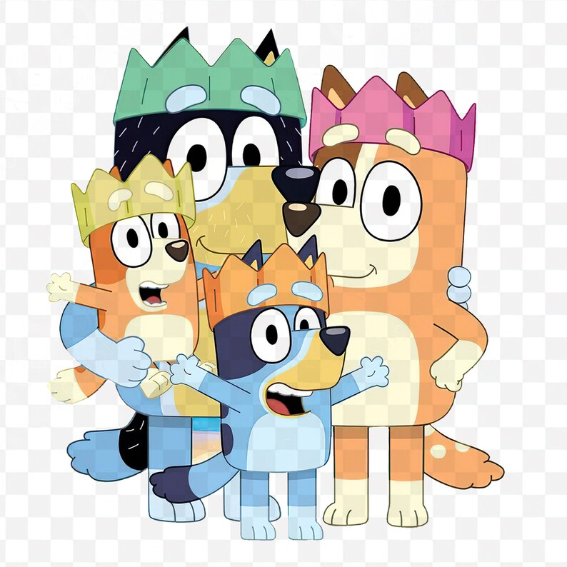 Bluey Family Happy Digital Bluey - Etsy