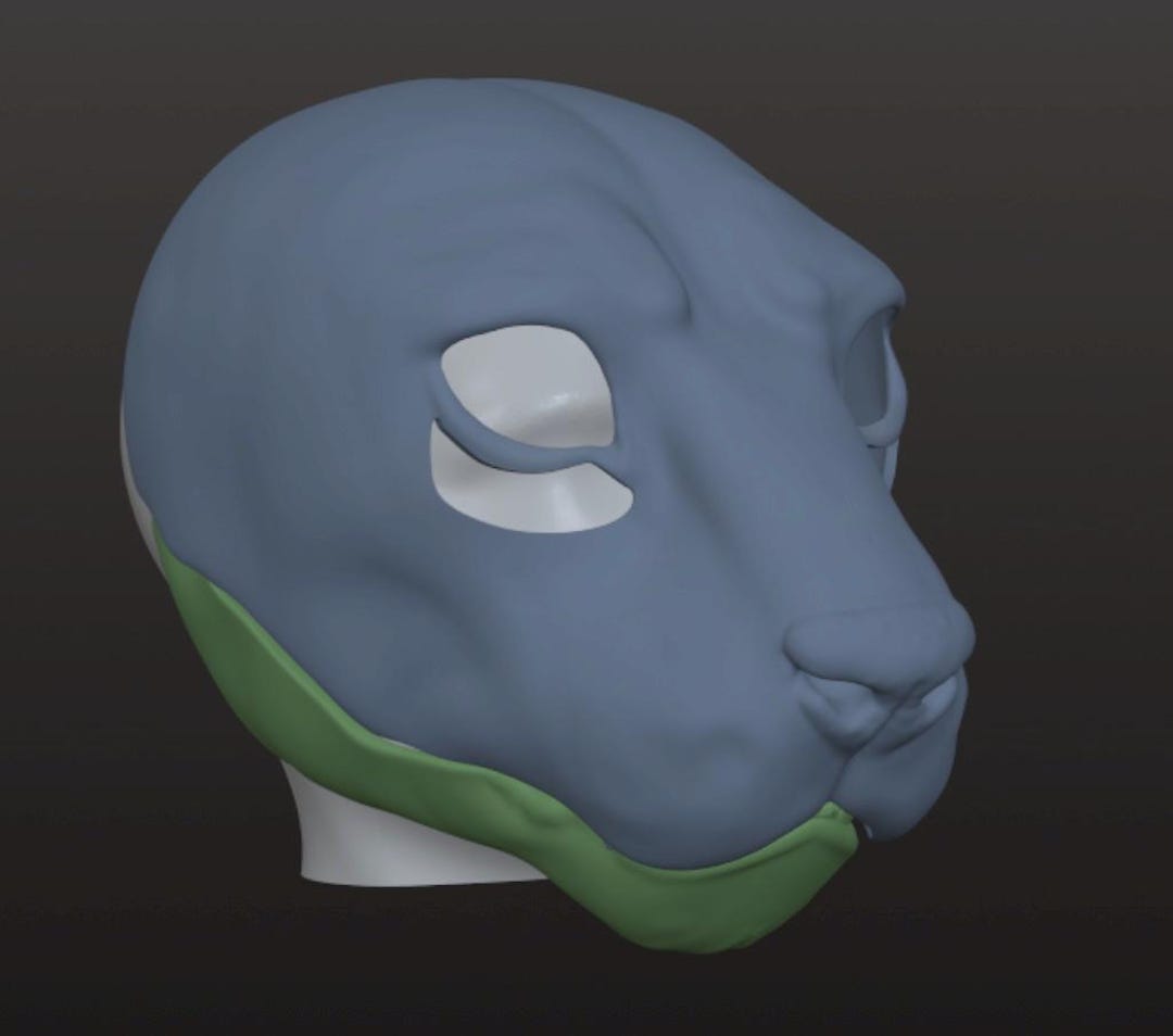 Large Cat Fursuit STL, Cougar, Mountain Lion, Big Cats, Furry, Mask ...