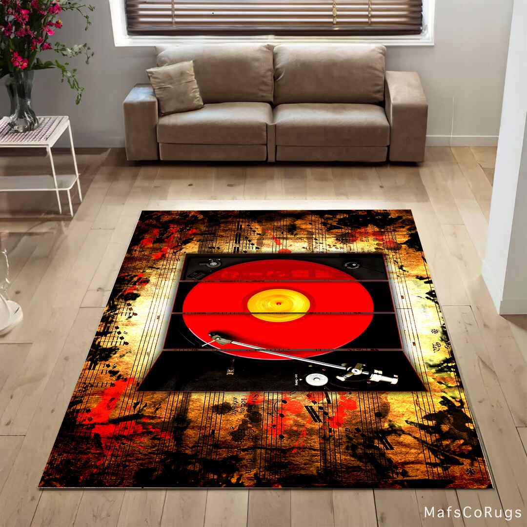 Vinyl Record Design Rugunique Turntables Printed Themetrendy - Etsy