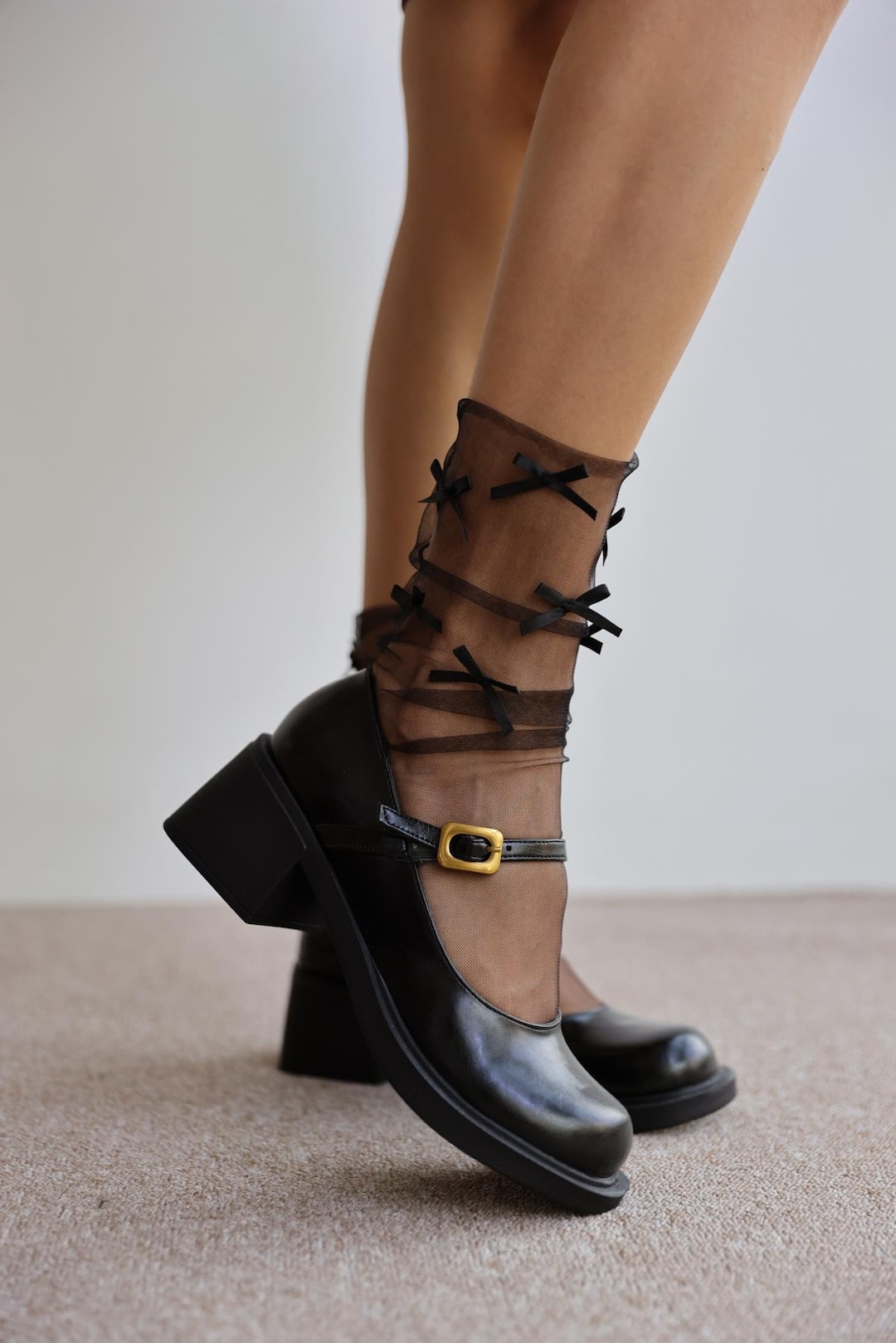 Square Heel Mary Jane, Chic Chunky Heel Mary Jane, Buckled Black Mary Jane, Block Heel Mary Jane ...