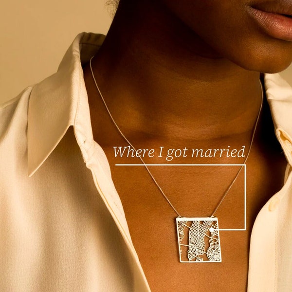 Heart Map Necklace - Etsy