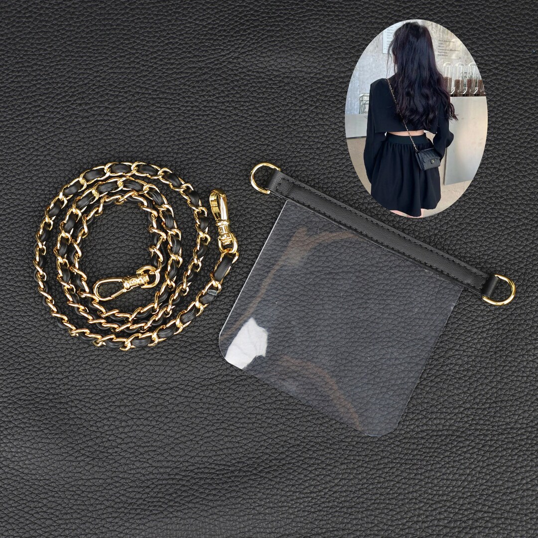 Chain and Leather Chain Strap With Transparent Silicone Sheet Insert ...