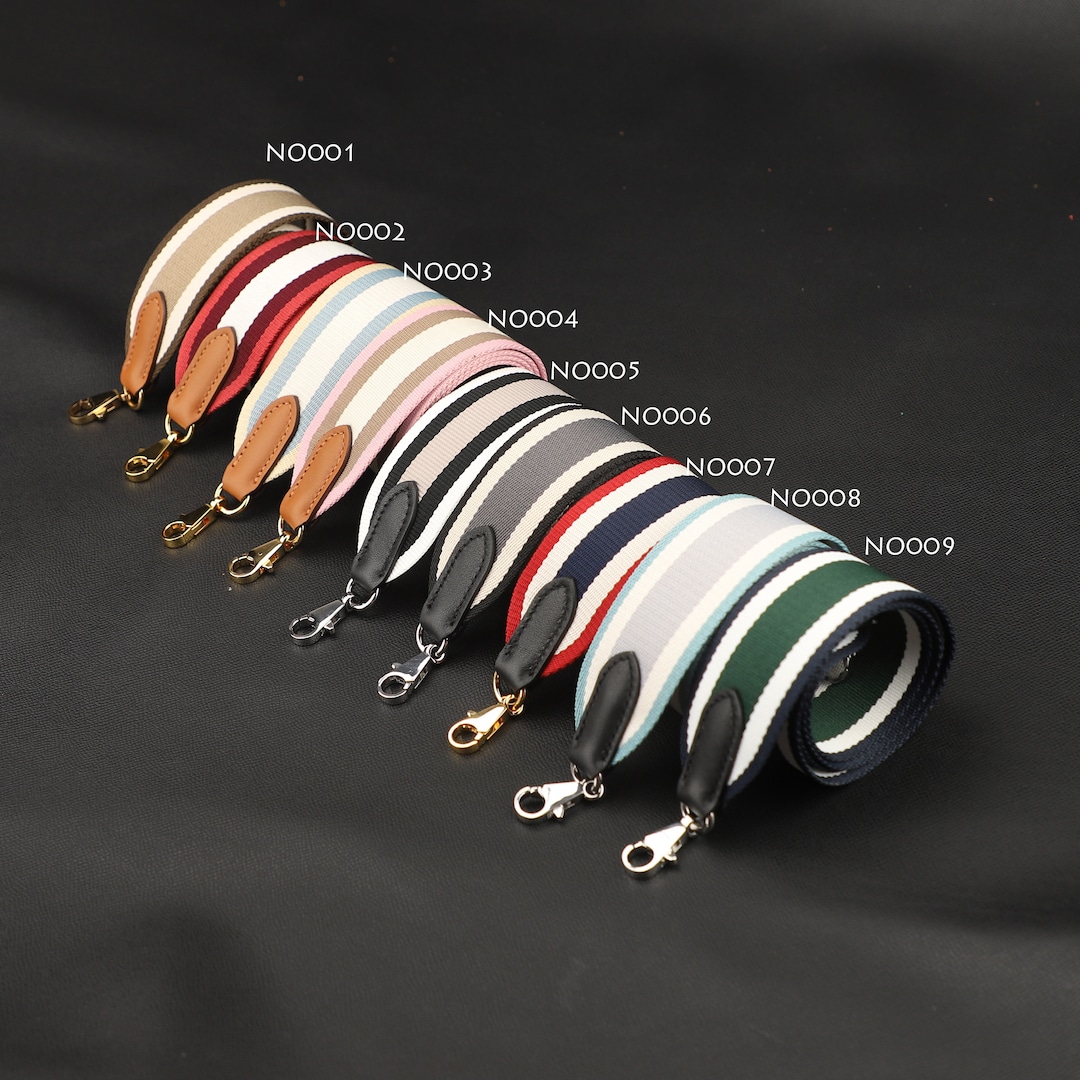 Striped Canvas Bag Strap: Handmade 50mm Replacement Shoulder or ...