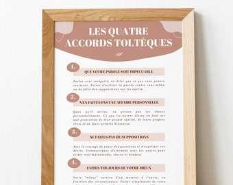 Affiche Les Cinq Accords Toltèques - Développement personnel ...