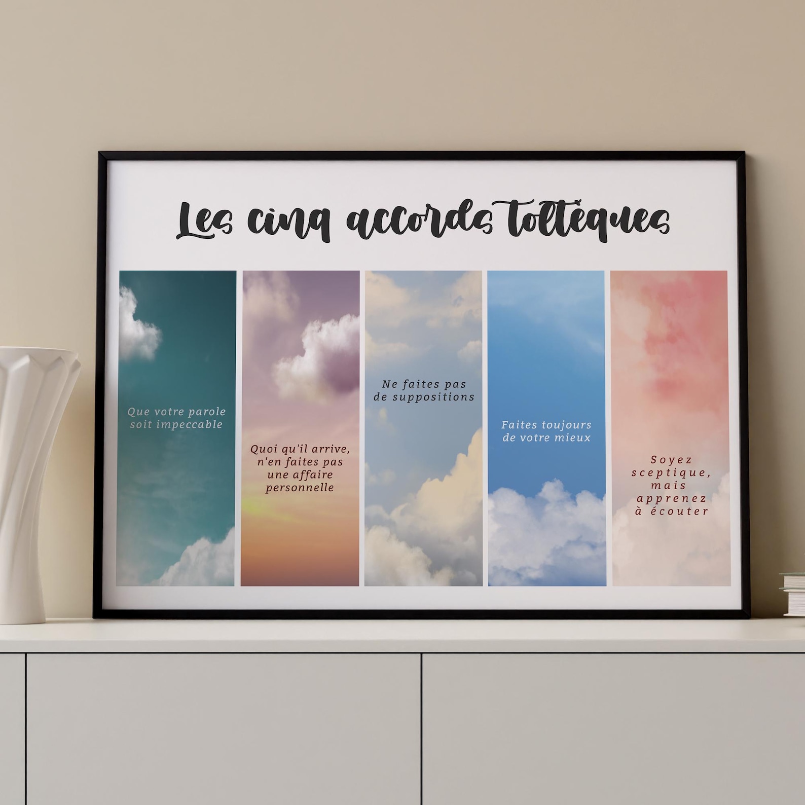 Affiche Les Cinq Accords Toltèques - Développement personnel ...