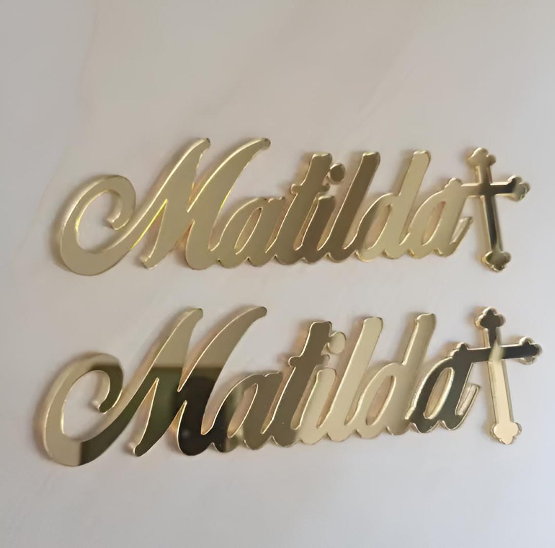 Custom Acrylic Cross Name Sign, Baby Shower Decor, Christain Decoration ...