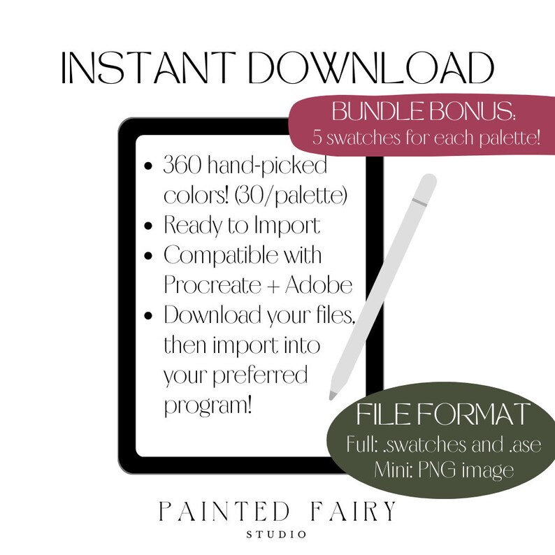 BUNDLE 360 Colors Procreate Palette Procreate Bundle Illustrator ... BUNDLE 360 Colors Procreate Palette Procreate Bundle Illustrator ...