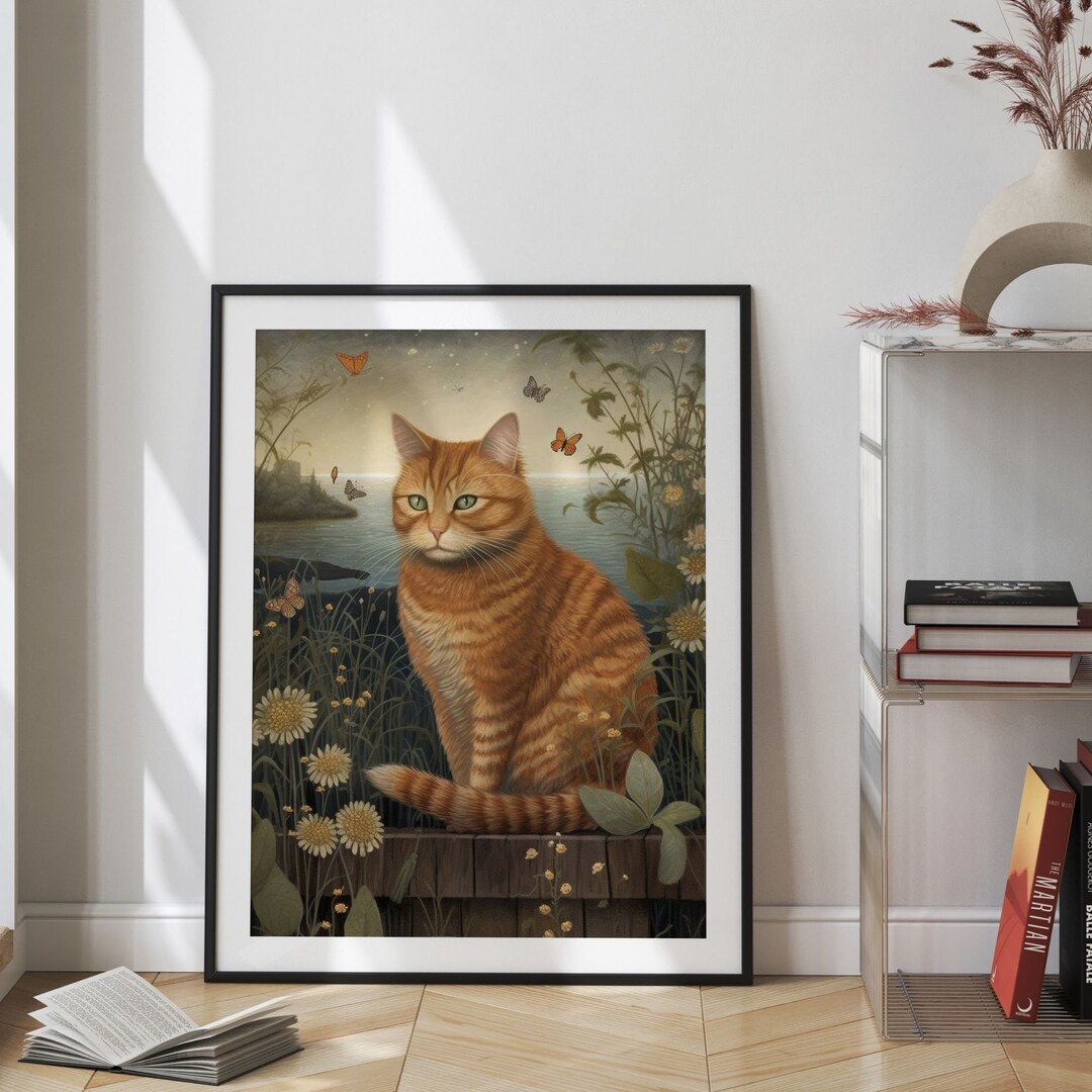 Ginger Tabby Cat Wall Art, Cat Wall Print, Ginger Cat Wall Print, Wall ...