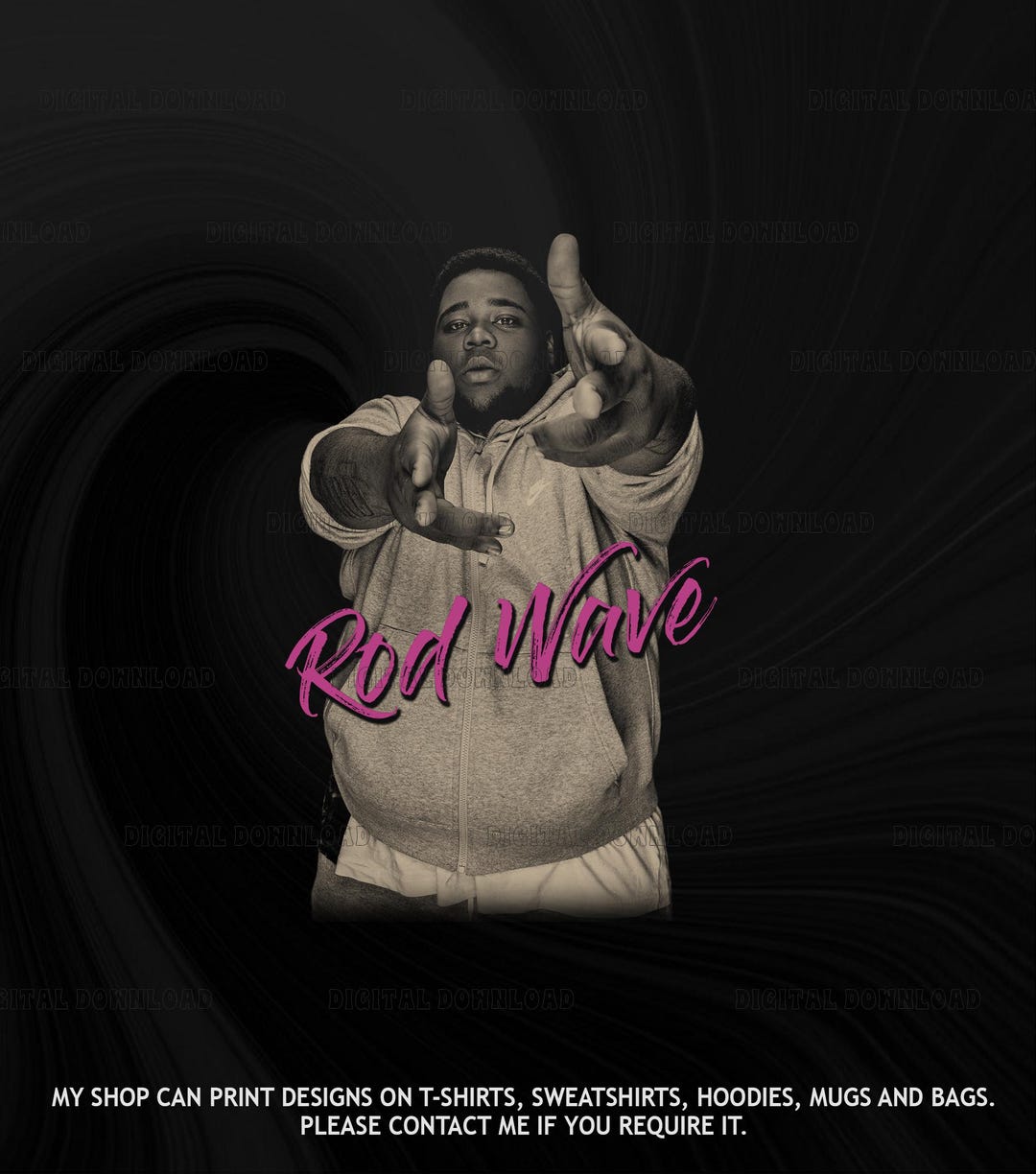 Rod Wave File Png Digital Download, Rod Wave Png File, Nostalgia 90s ...