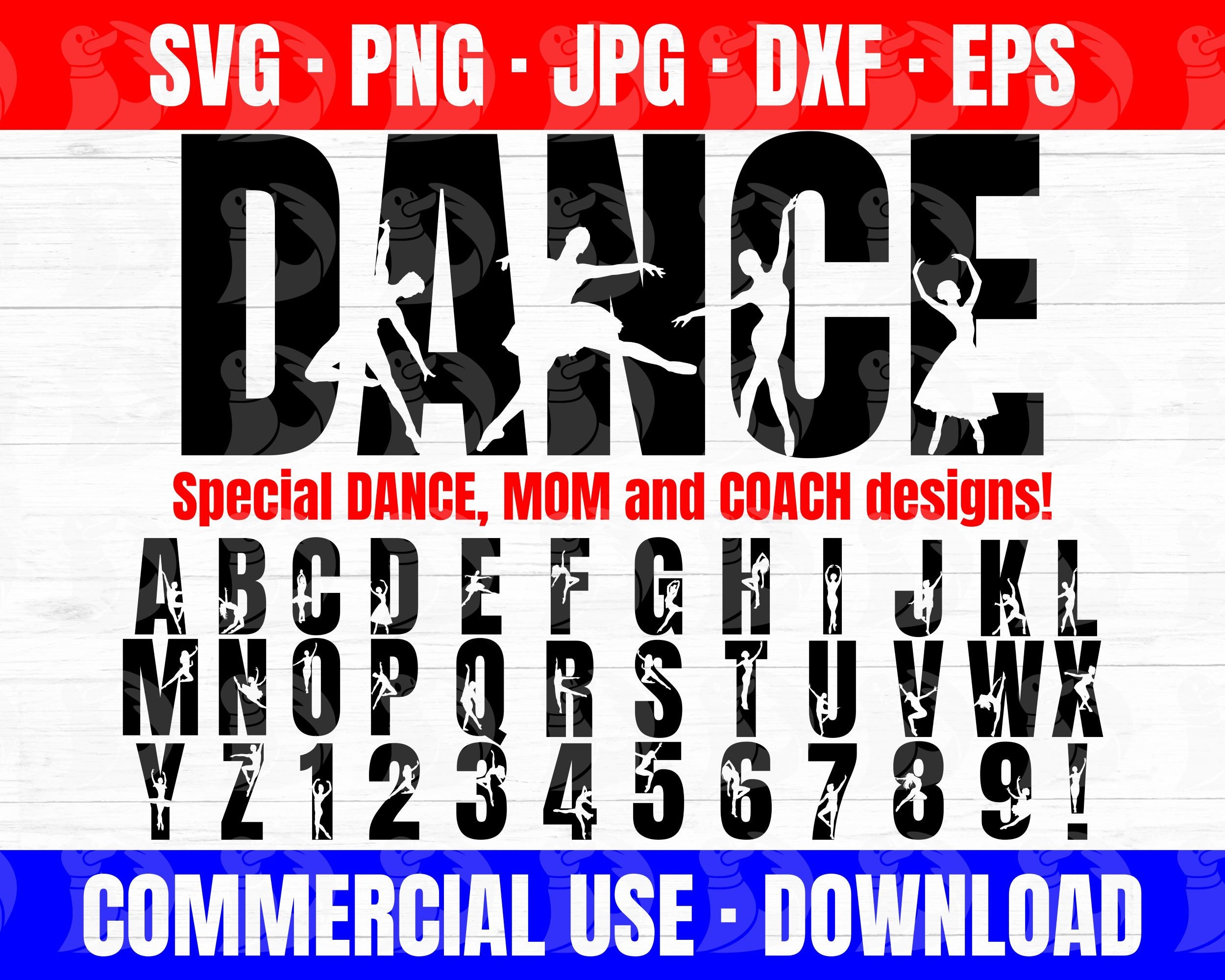 Dance Alphabet SVG Designs, Great for Shirts, Wall Art, Bags, Mugs, and ...