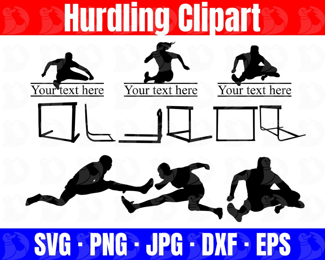 Hurdling SVG Clipart Bundle, Track and Field Clipart, Hurdler Svgs ...