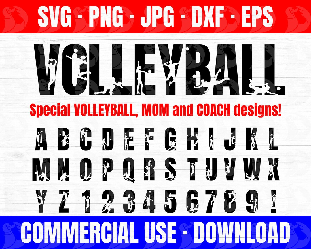 Volleyball Alphabet SVG Designs, Great for Volleyball Shirts, Wall Art ...