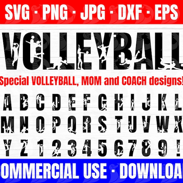 Volleyball Font - Etsy