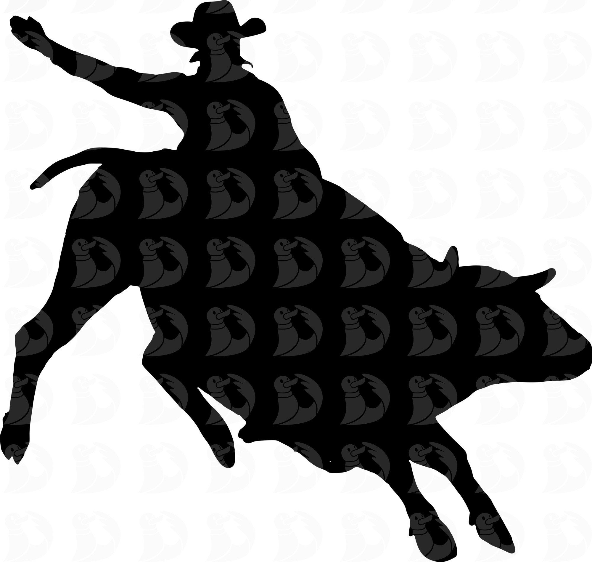 Bull Riding SVG, Rodeo Svgs, Bull Riding Silhouettes, Cowboy Riding ...