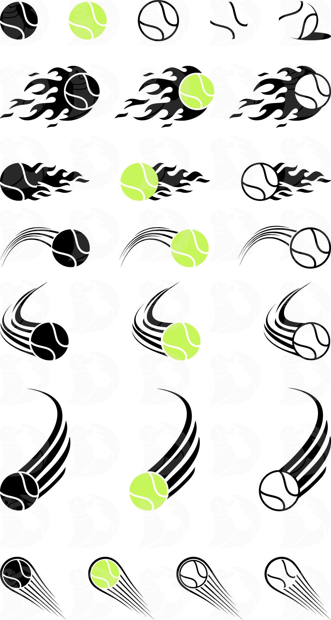 Tennis Clipart SVG Bundle, Tennis Rackets, Tennis Balls, Tennis SVG ...