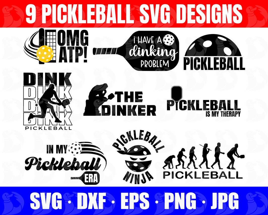 Pickleball Design SVG Bundle, Pickleball Shirts SVG, Pickle Ball SVG ...