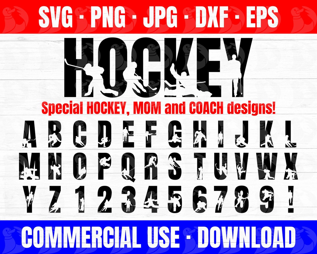 Hockey Alphabet SVG Designs, Great for Hockey Shirts, Wall Art, Bags ...