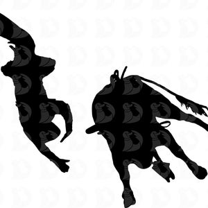 Bull Riding SVG, Rodeo Svgs, Bull Riding Silhouettes, Cowboy Riding ...