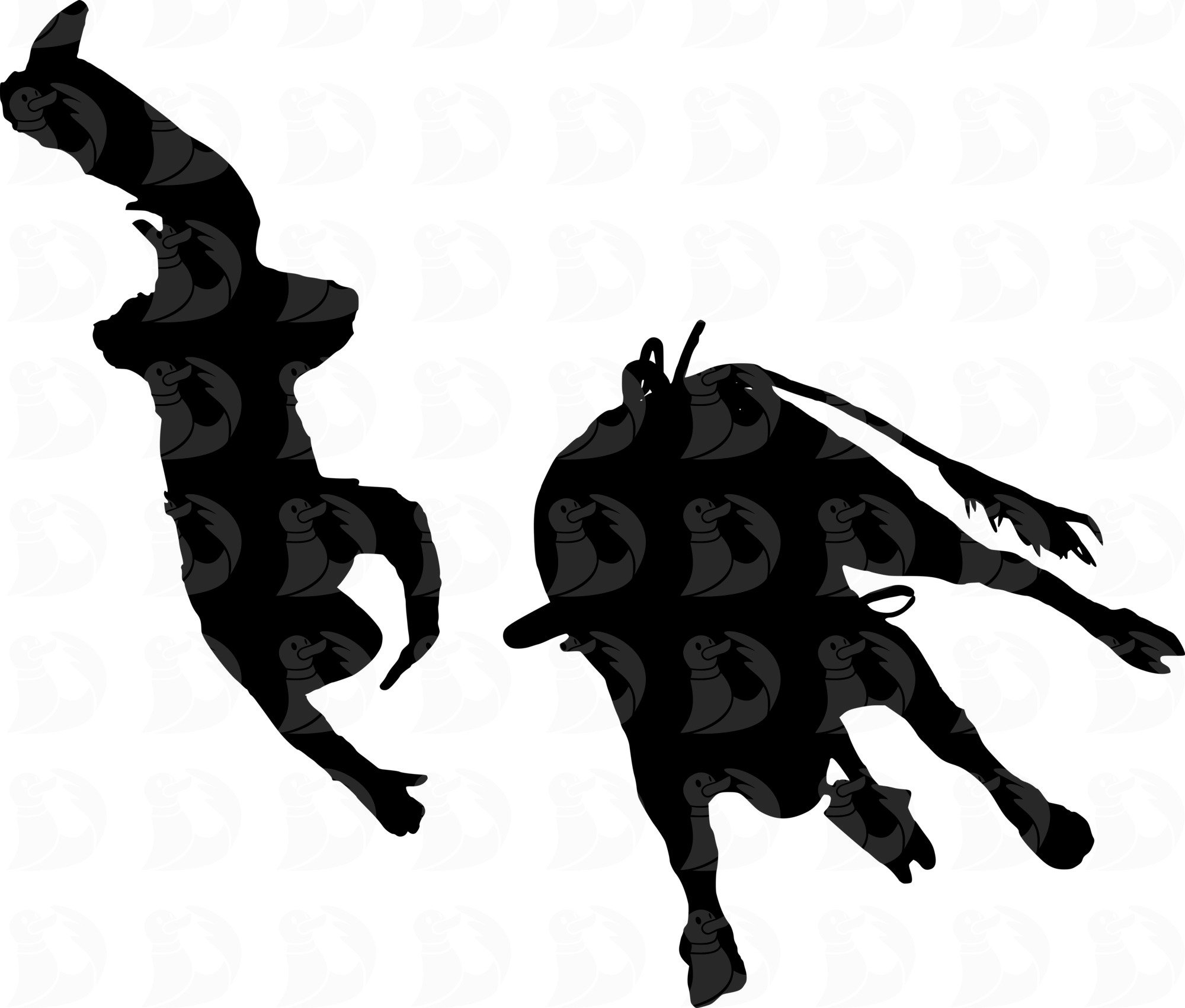 Bull Riding SVG, Rodeo Svgs, Bull Riding Silhouettes, Cowboy Riding ...
