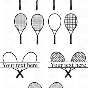 Tennis Clipart SVG Bundle, Tennis Rackets, Tennis Balls, Tennis SVG ...