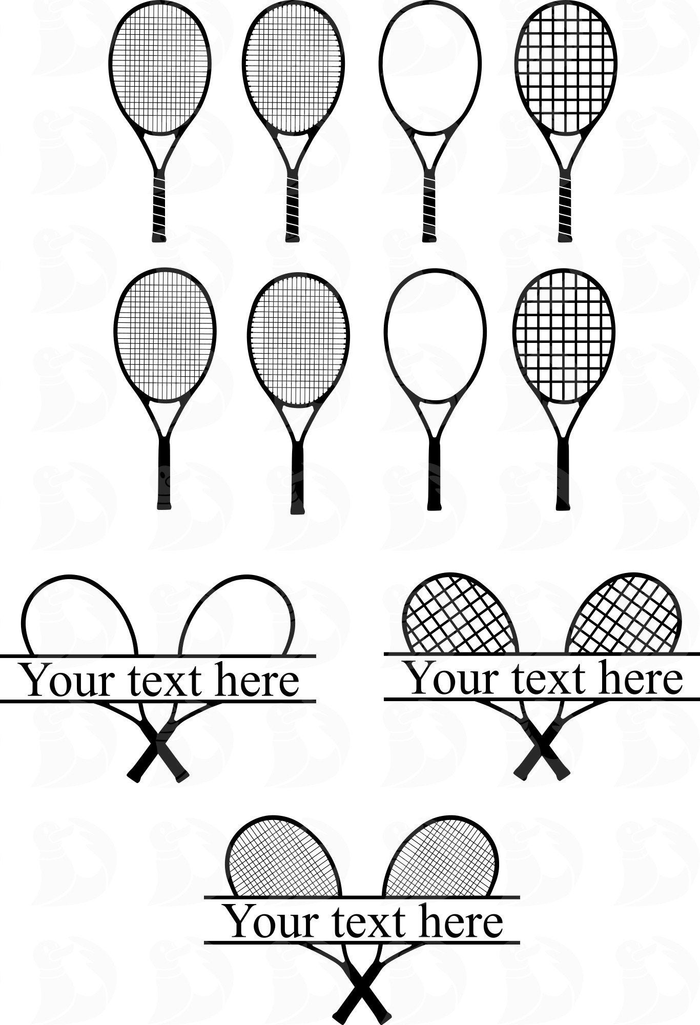 Tennis Clipart SVG Bundle, Tennis Rackets, Tennis Balls, Tennis SVG ...