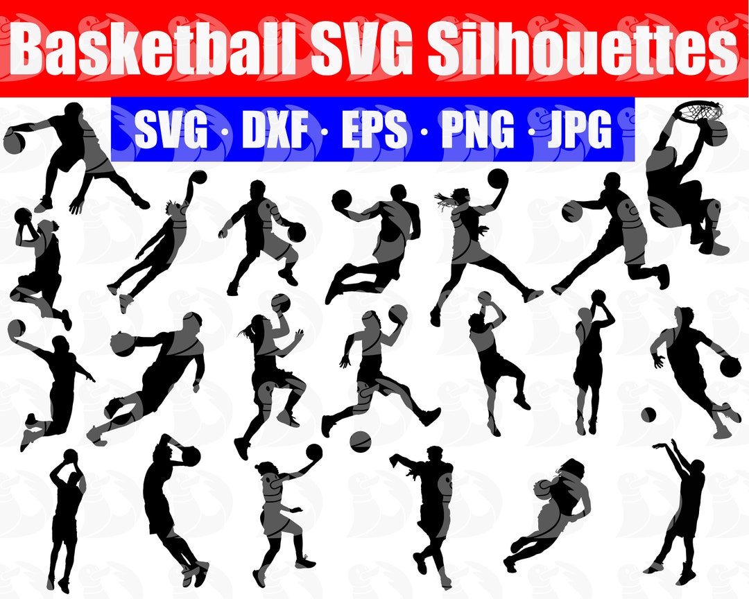 Realistic Basketball Player Svg Bundle, Basketball Player Silhouette ...