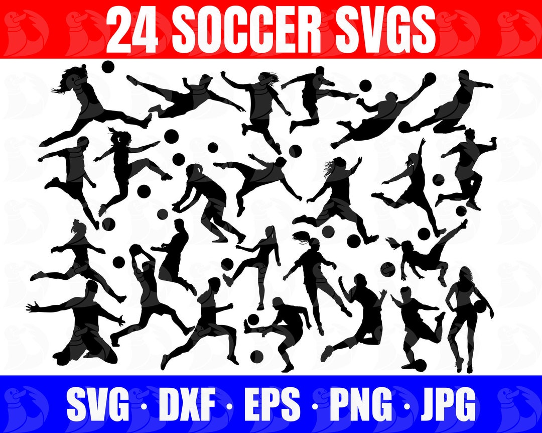 Soccer Player SVG Bundle, Soccer Player Clipart, Soccer PNG, Football ...