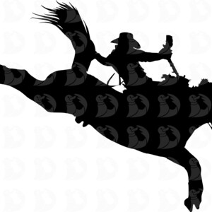 Bronc Riding SVG, Rodeo Svgs, Bronc Riding Silhouettes, Cowboy Riding ...