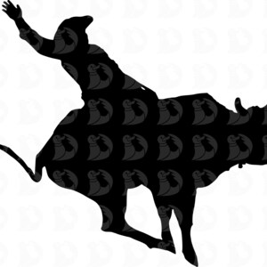 Bull Riding SVG, Rodeo Svgs, Bull Riding Silhouettes, Cowboy Riding ...