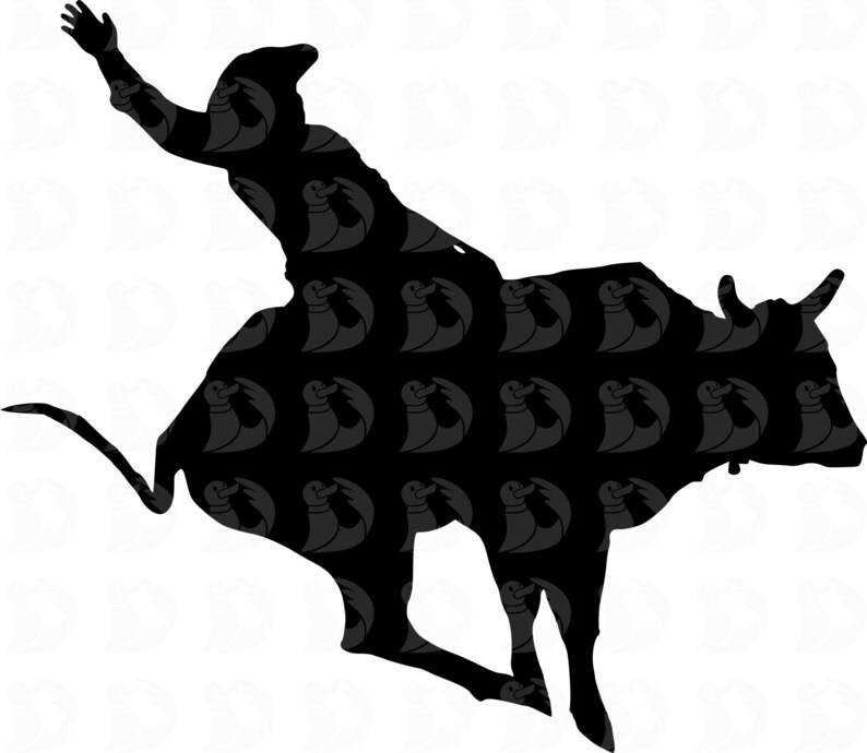 Bull Riding SVG, Rodeo Svgs, Bull Riding Silhouettes, Cowboy Riding ...