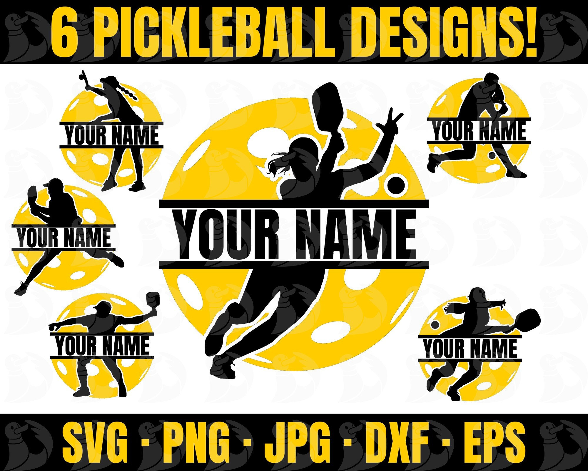 Personalized Pickleball SVG Monogram, Split Monogram, Custom Pickleball ...