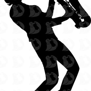 Saxophone Player SVG Bundle, Sax Player Silhouette Svgs, Tenor ...