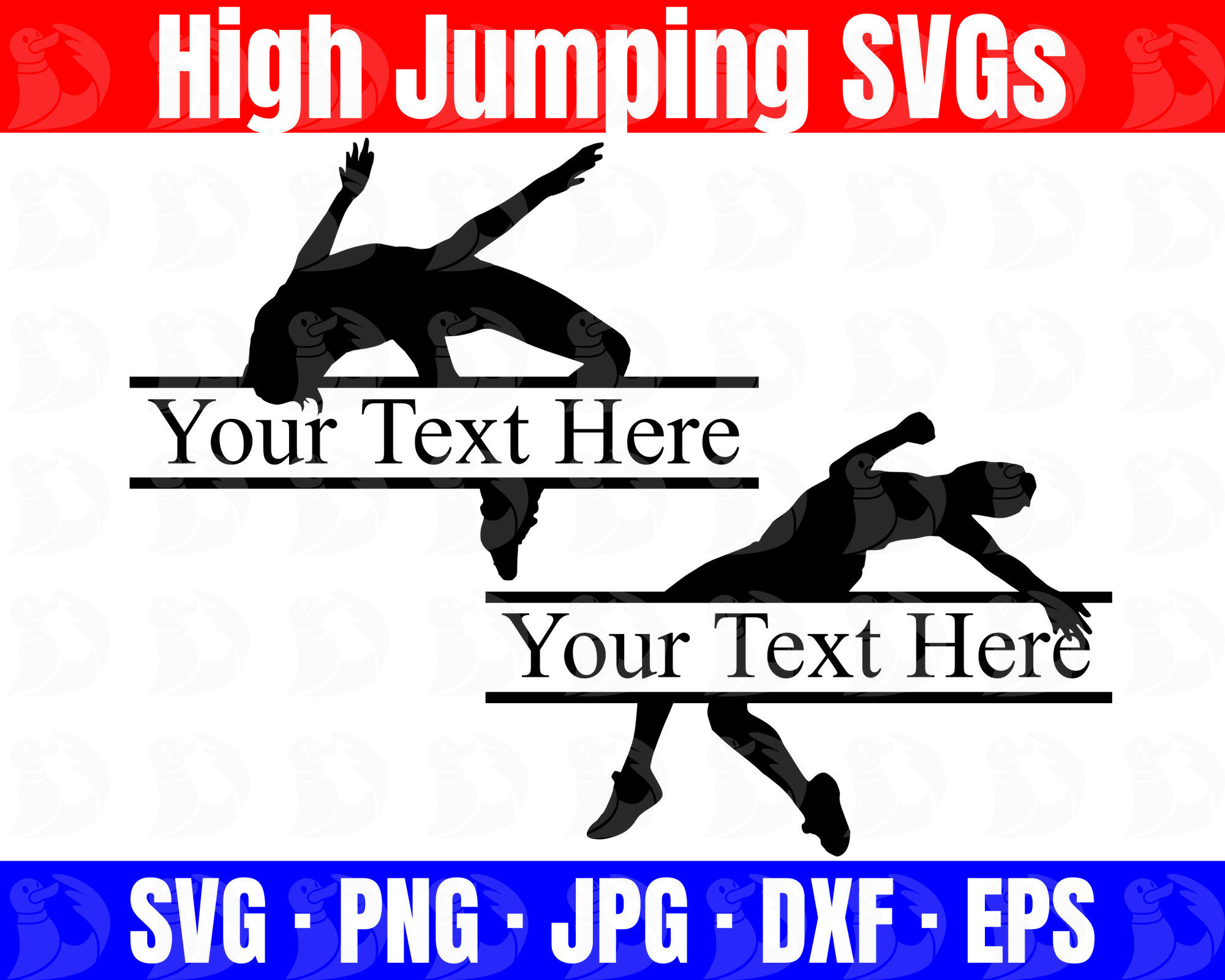 High Jumper Monogram SVG Personalized Track and Field Design - Etsy