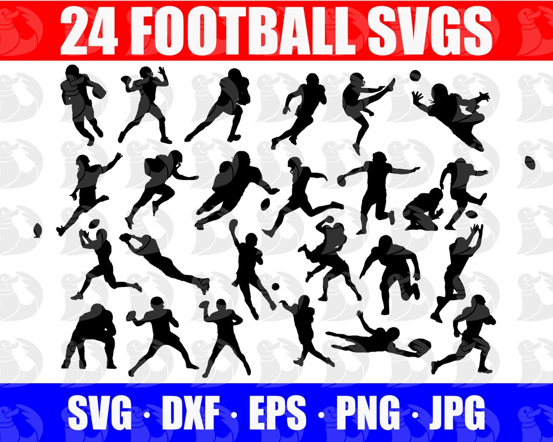 Football Player SVG Bundle, Football Player Clipart, Football PNG ...