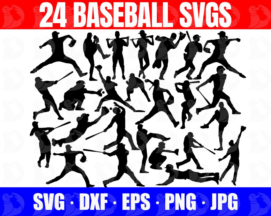 Baseball SVG Bundle, Silhouette Baseball Player Svgs, Women's Baseball ...